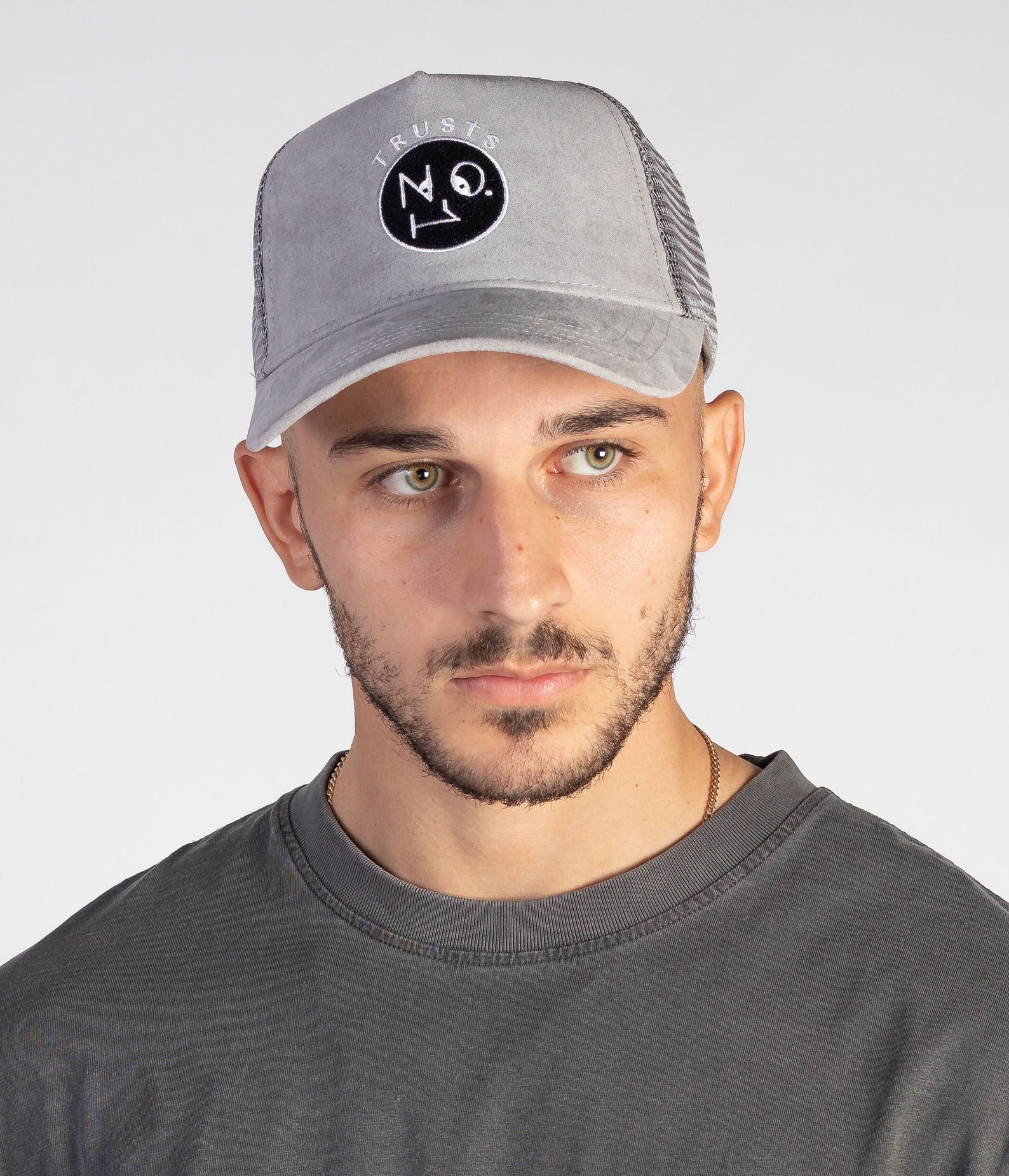 Grey Trust No One No 1 Mesh Trucker Cap Cotton Quality Classic New Era ...