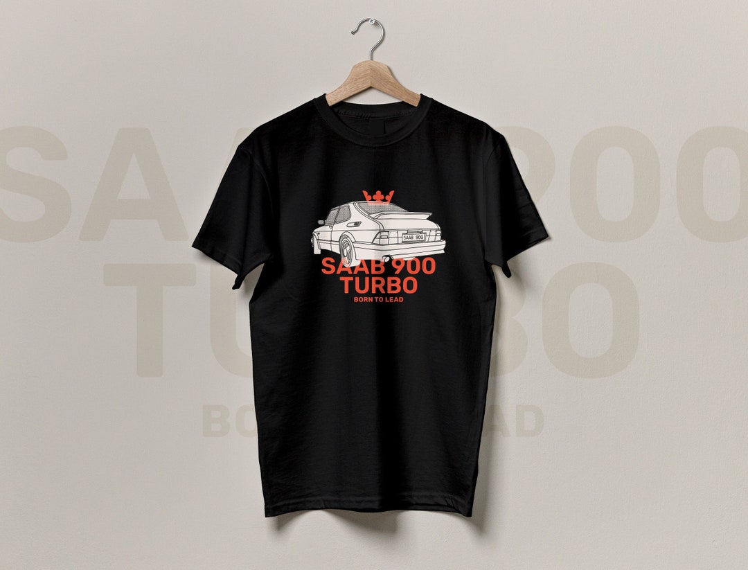 Saab T-shirt, Oldtimer Saab 900 Turbo Sweden Classic Car, Crew Neck ...