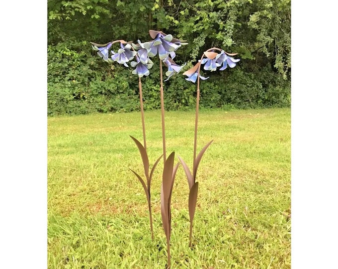 Bluebell Stake Ornament / 1 Blue Flower Garden Decor Birthday Gifts ...
