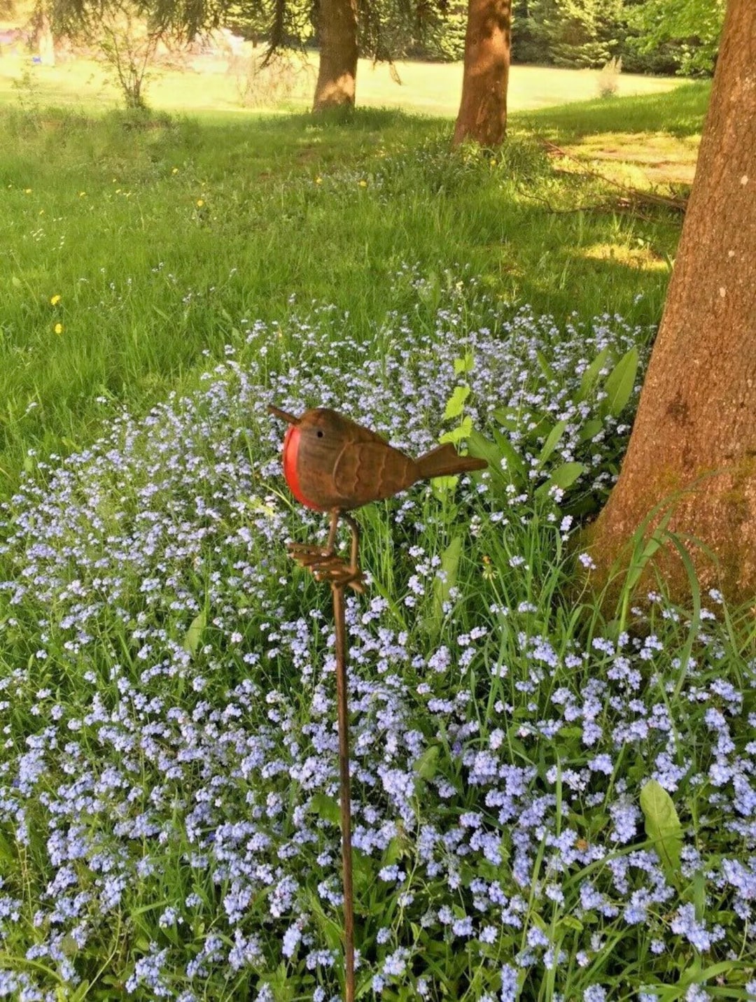 Robin on a Stick / Robins Appear When Loved Ones Are Near / Bird Stake ...