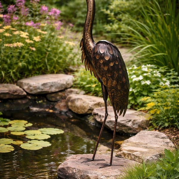 Garden Stork Statue - Etsy UK