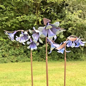 Bluebell Stake Ornament / 1 Blue Flower Garden Decor Birthday Gifts ...