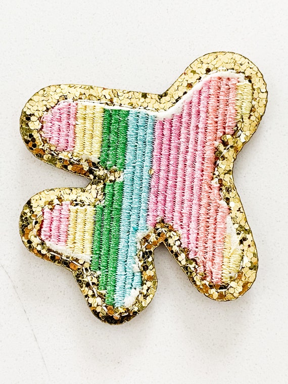 AIRPLANE chenille Iron On Patch Adhesive scl glitter border Chenille ...