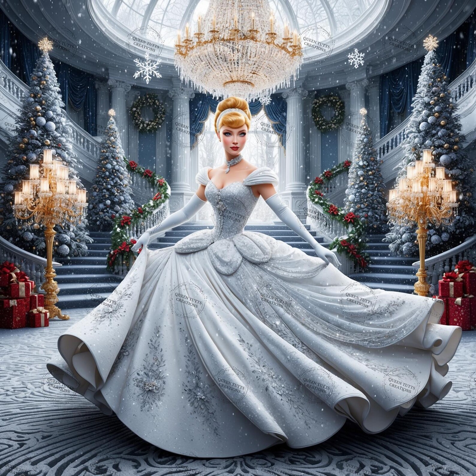 Digital Princess Wrap, Princess Wrap, Christmas Princess Wrap - Etsy