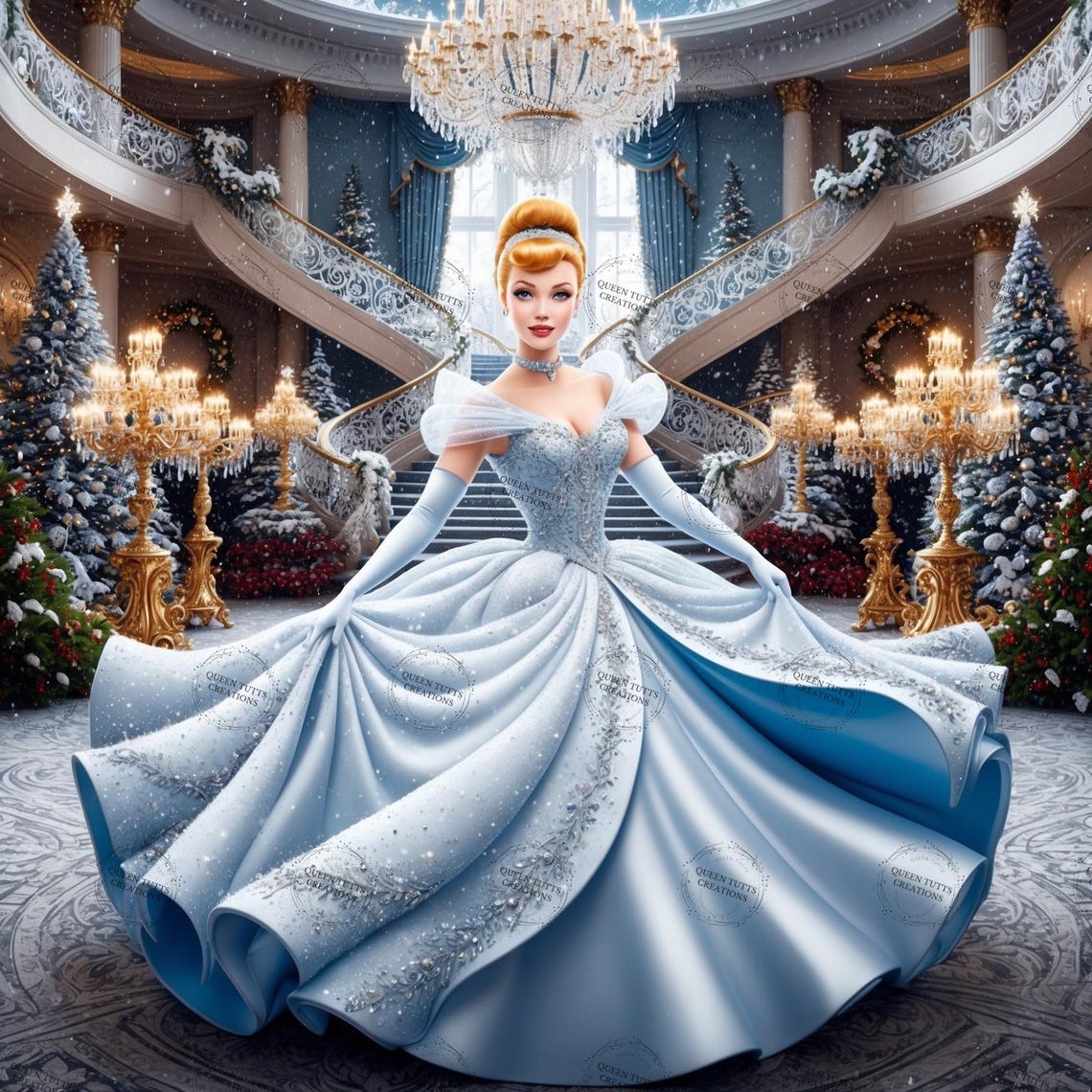 Digital Princess Wrap, Princess Wrap, Christmas Princess Wrap - Etsy