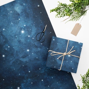 Watercolor Night Sky Wrapping Paper, Gorgeous Midnight Sky Gift Wrap - Etsy
