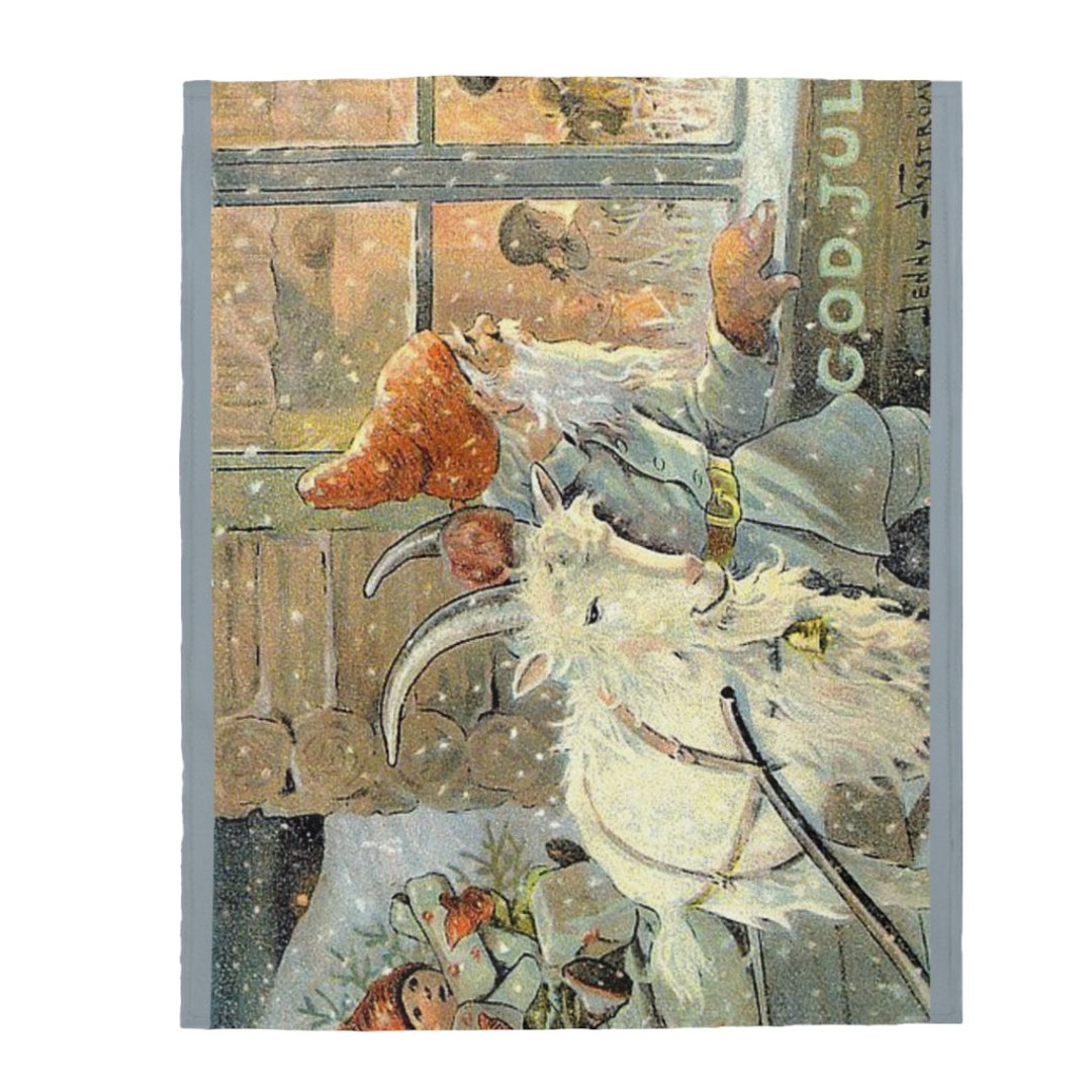 God Jul, Yule Velveteen Throw Blanket, Jenny Nystrom Swedish Christmas ...