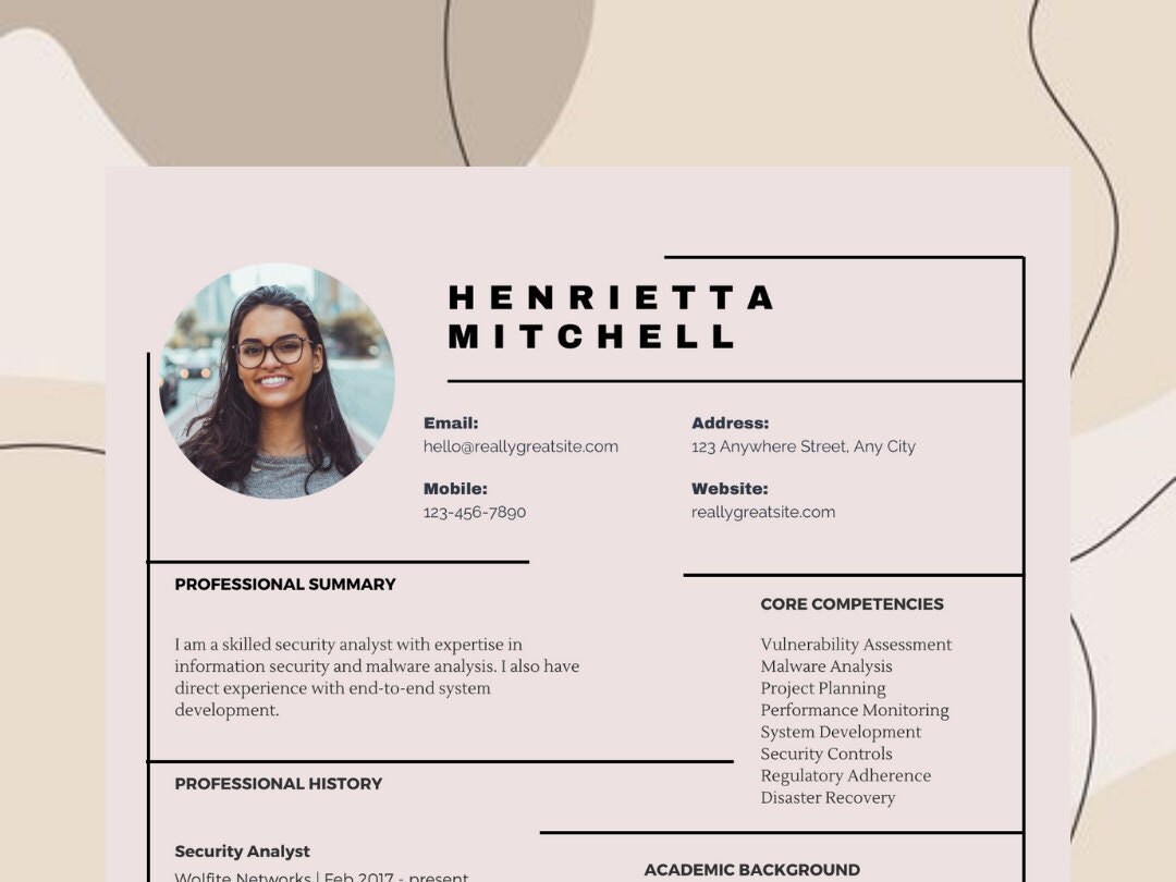 Professional Resume Template, Simple, Minimalist Template. Editable on ...