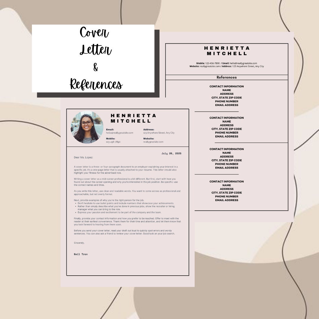 Professional Resume Template, Simple, Minimalist Template. Editable on ...