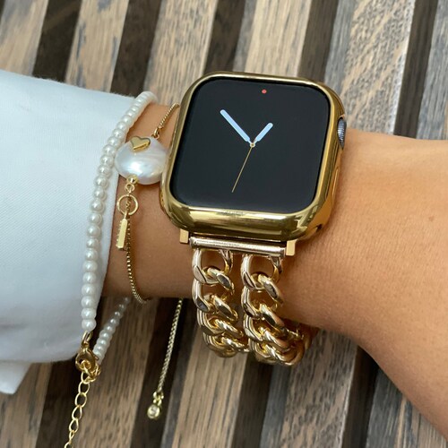 Gold Chain Apple Watch Band Iwatch Stainless Steel Strap - Etsy