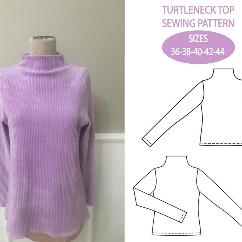 Turtleneck Sewing Pattern - Etsy