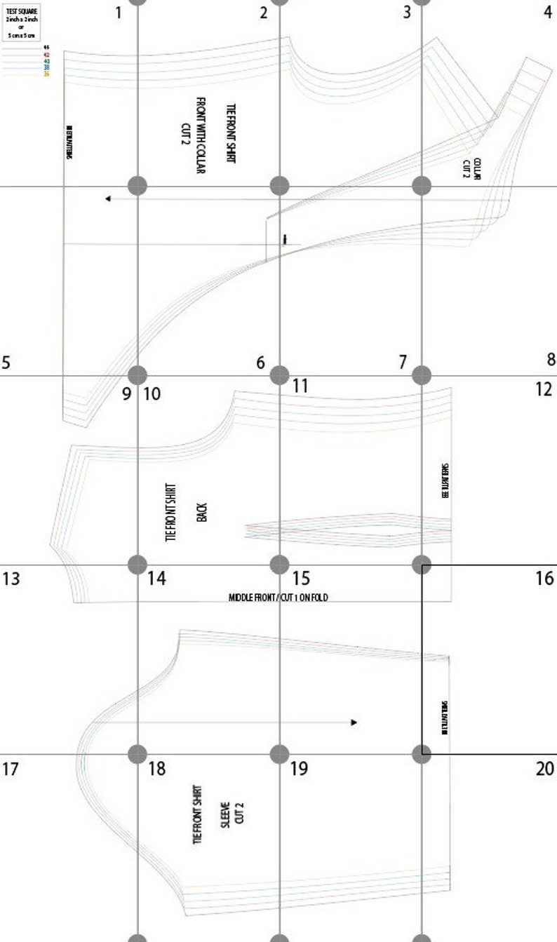Tie Front Shirt, Tie Front Shirt Pattern, Digital PDF Sewing Pattern - Etsy