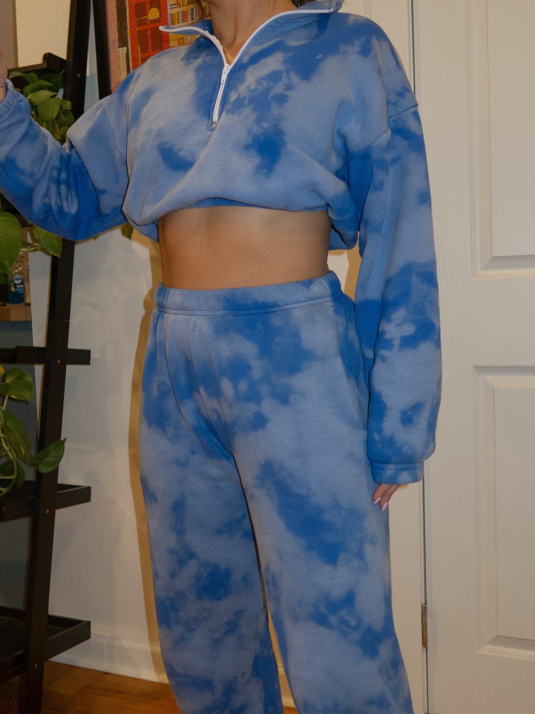 Bleach Dye Blue Sweat Sets / Tie Dye Sweat Set / Sweatpants - Etsy