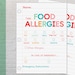 Allergy Card in Rainbow Colors Featuring the Top 9, Food Allergy Card ...