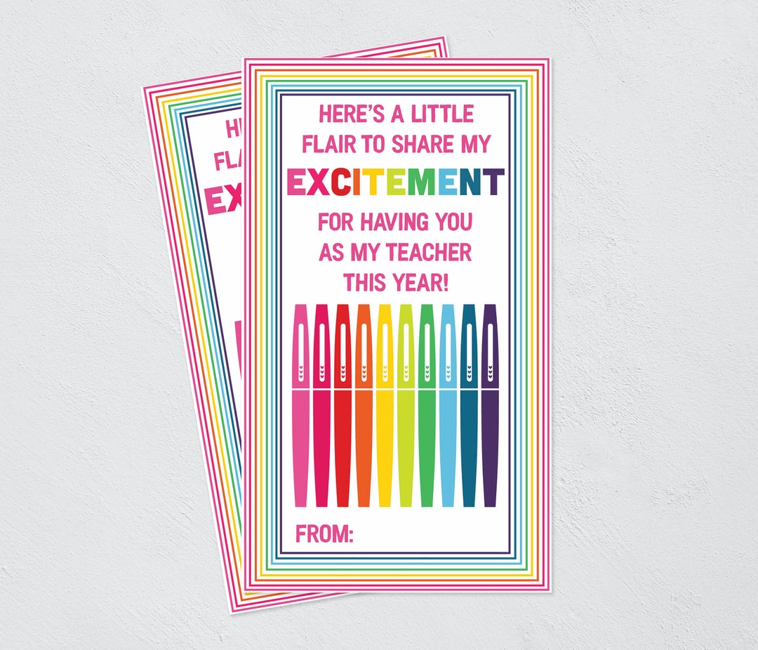 Printable Flair Pen Tag · Back to School Teacher Gift · Happy First Day ...