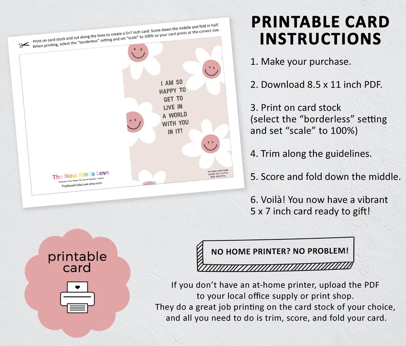 Printable Daisy Birthday Card – Digital Instant Download Floral Card - Etsy
