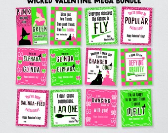 Wicked Inspired Classroom Valentine Cards for Kids Mega Bundle ...