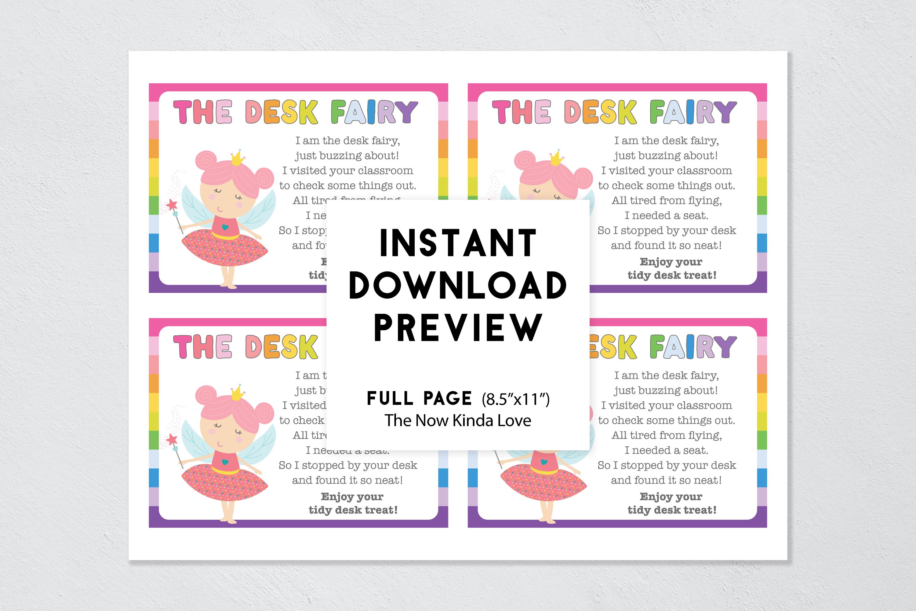 Desk Fairy Note: Positive Classroom Culture, Student Encouragement (PDF ...