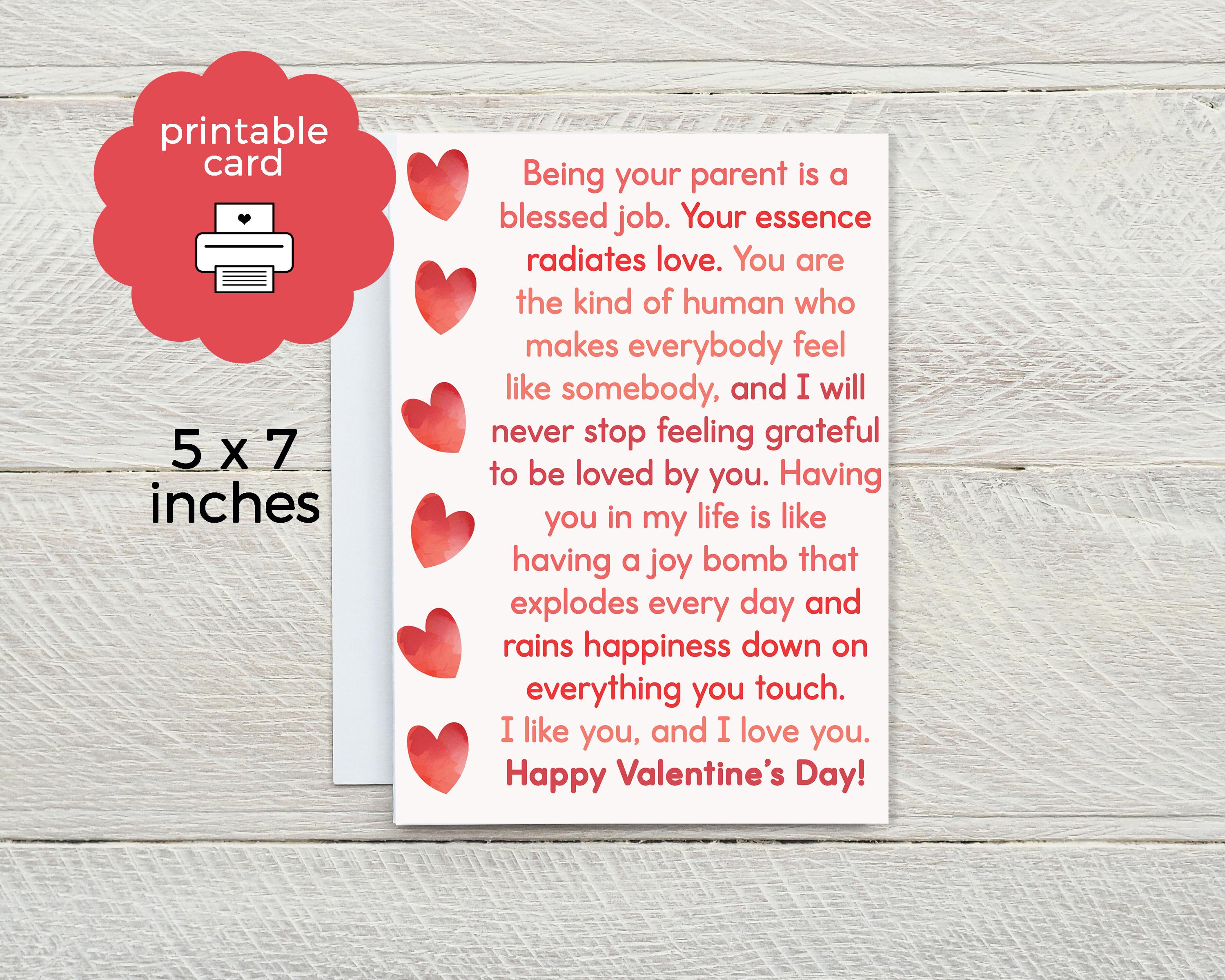 Printable Valentine’s Day Card for Child – Heartfelt Parent-to-child ...
