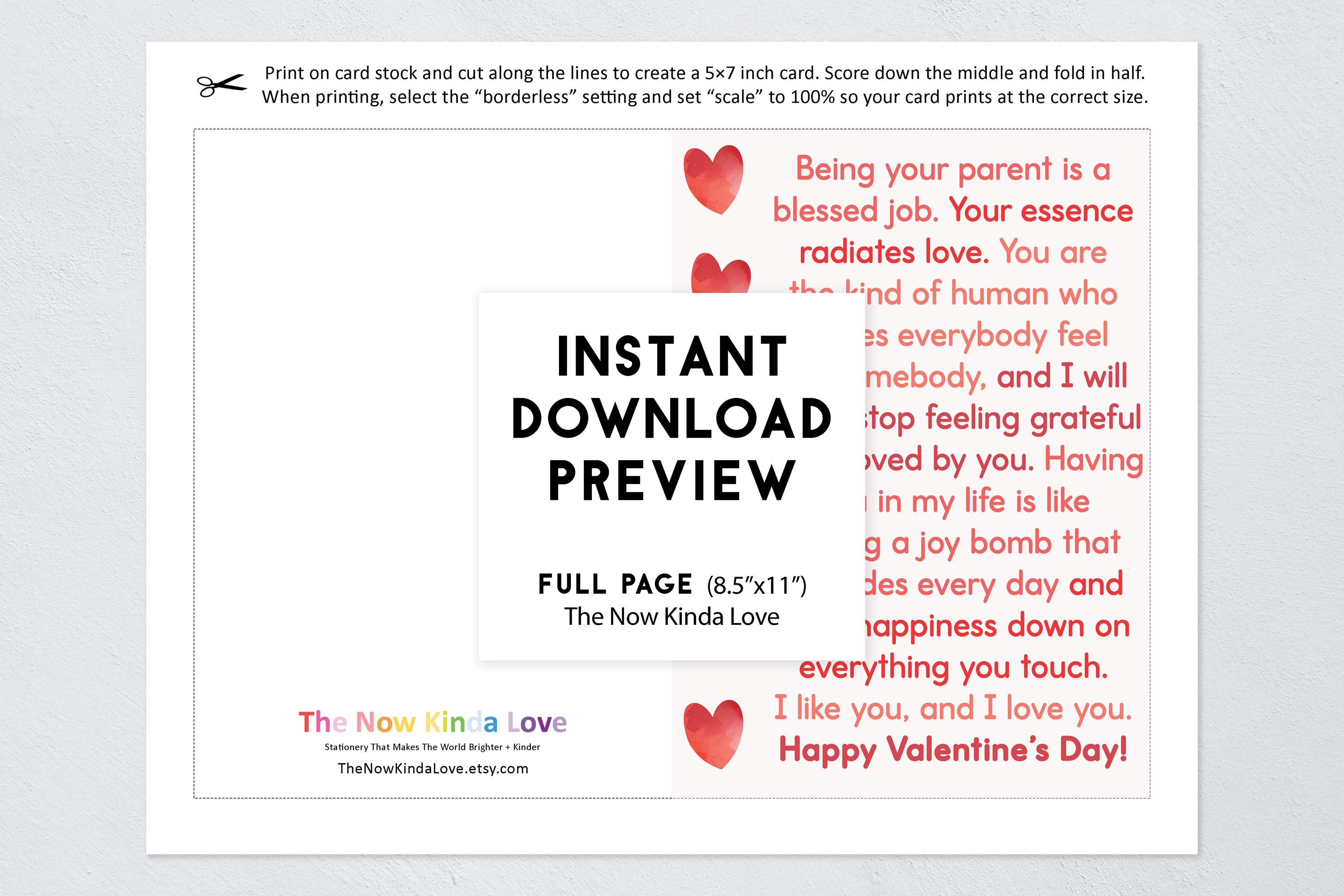 Printable Valentine’s Day Card for Child – Heartfelt Parent-to-child ...