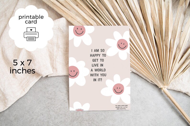 Printable Daisy Birthday Card – Digital Instant Download Floral Card - Etsy