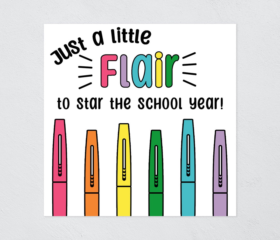Printable Flair Pen Tag Back to School Teacher Gift Happy First Day ...