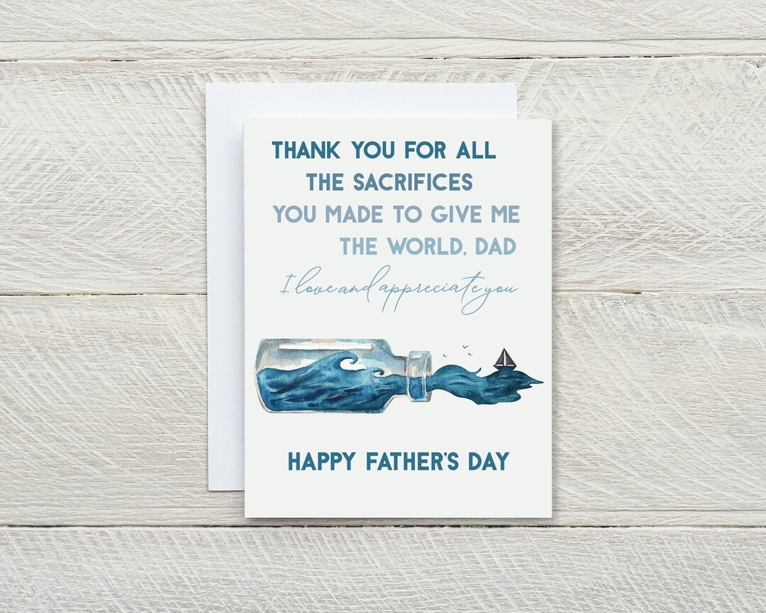 All the Sacrifices Father's Day Card for Dad, Heartfelt Father's Day ...