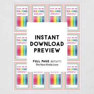 Flair Pen Gift Tags for Teachers thank You for Teaching With Flair ...