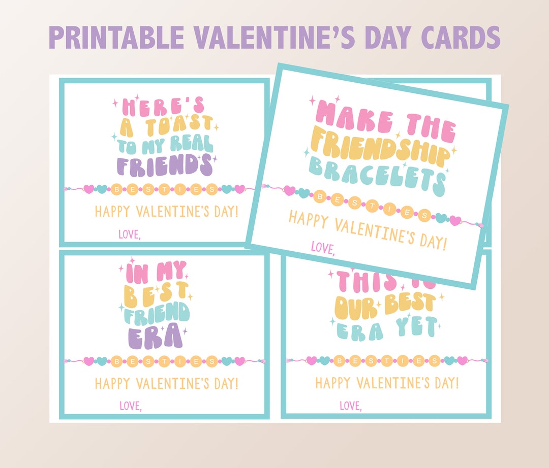 Friendship Bracelet Classroom Valentine Cards for Kids and Swifties ...