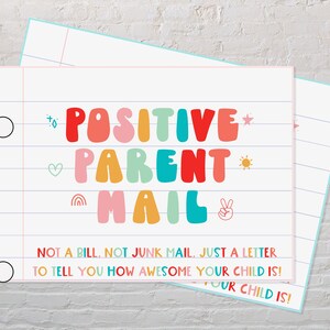 Positive Parent Mail: Teacher Notes for Student Encouragement (PDF) - Etsy