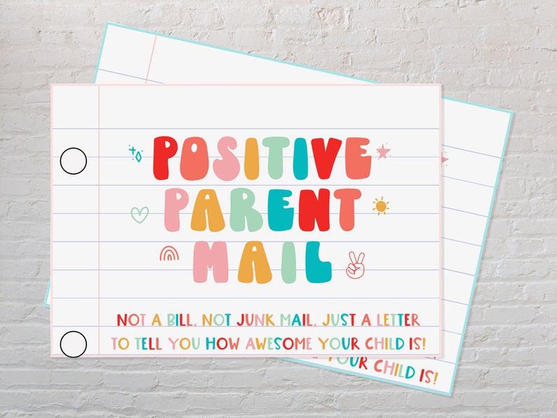 Positive Parent Mail: Teacher Notes for Student Encouragement (PDF) - Etsy