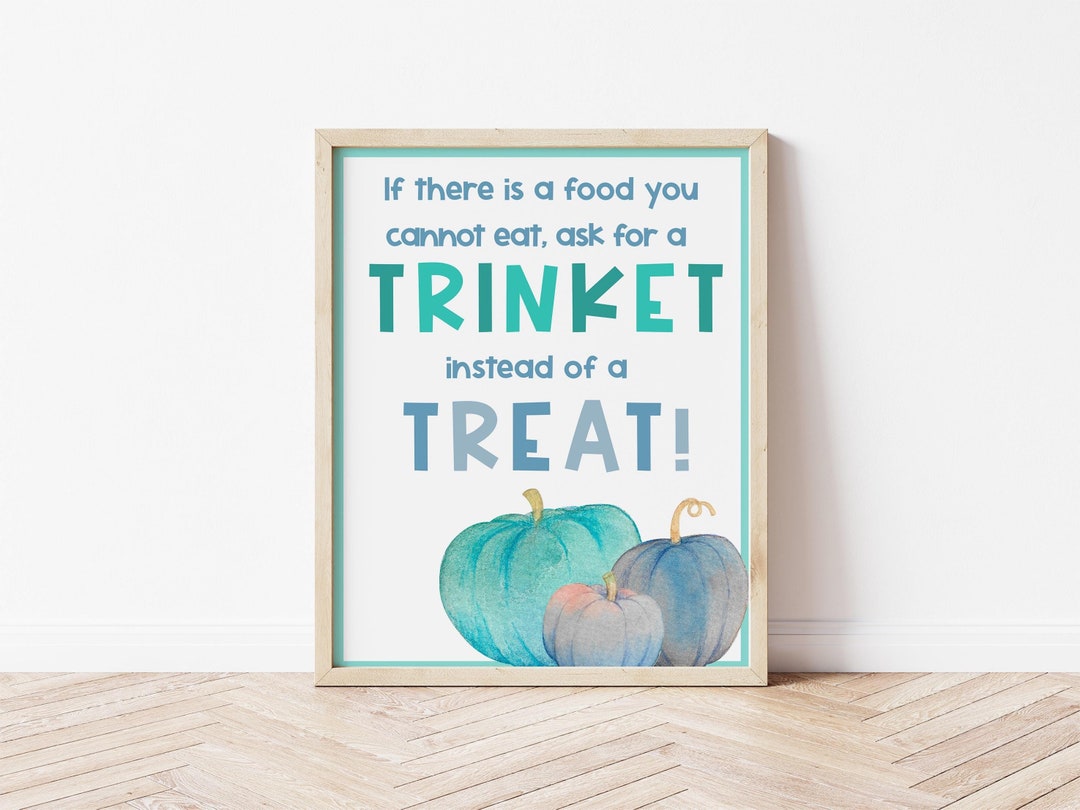 Teal Pumpkin Project Sign Printable Halloween Sign Allergy Safe Trick ...