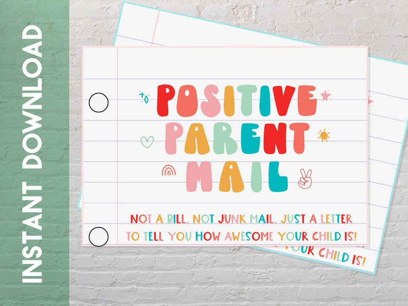 Positive Parent Mail: Teacher Notes for Student Encouragement (PDF) - Etsy