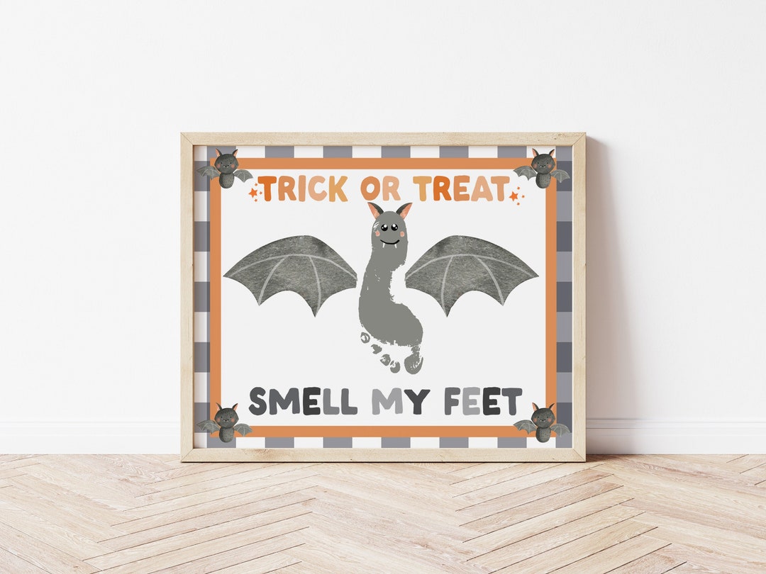 Trick or Treat Smell My Feet Halloween Handprint Art Bat Handprint ...