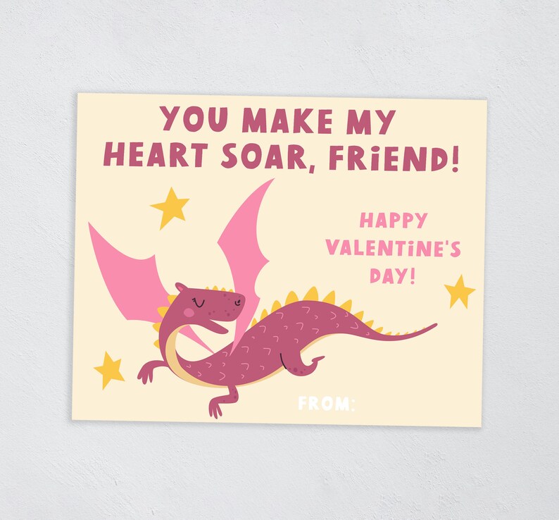 Dragon Valentine Cards – Printable Classroom Valentines for Kids ...