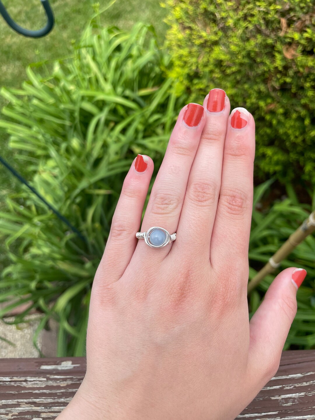 Angelite Ring - Etsy