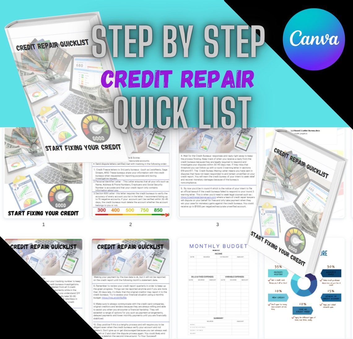 Credit Repair Guide Ebook for Resale DIY Credit Repair Quicklist ...