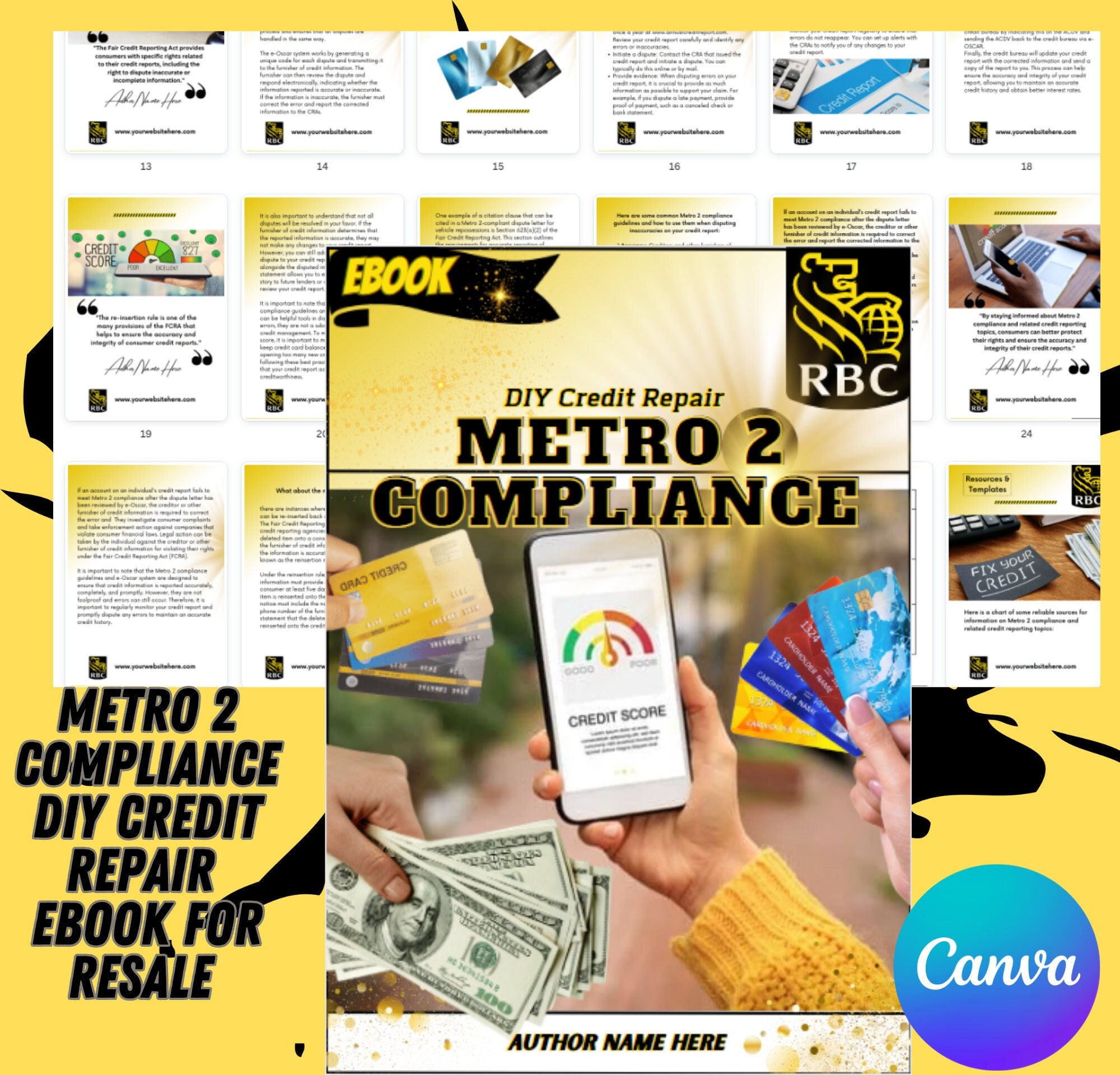 Metro 2 Compliance Ebook: DIY Credit Repair Templates (canva Pro ...