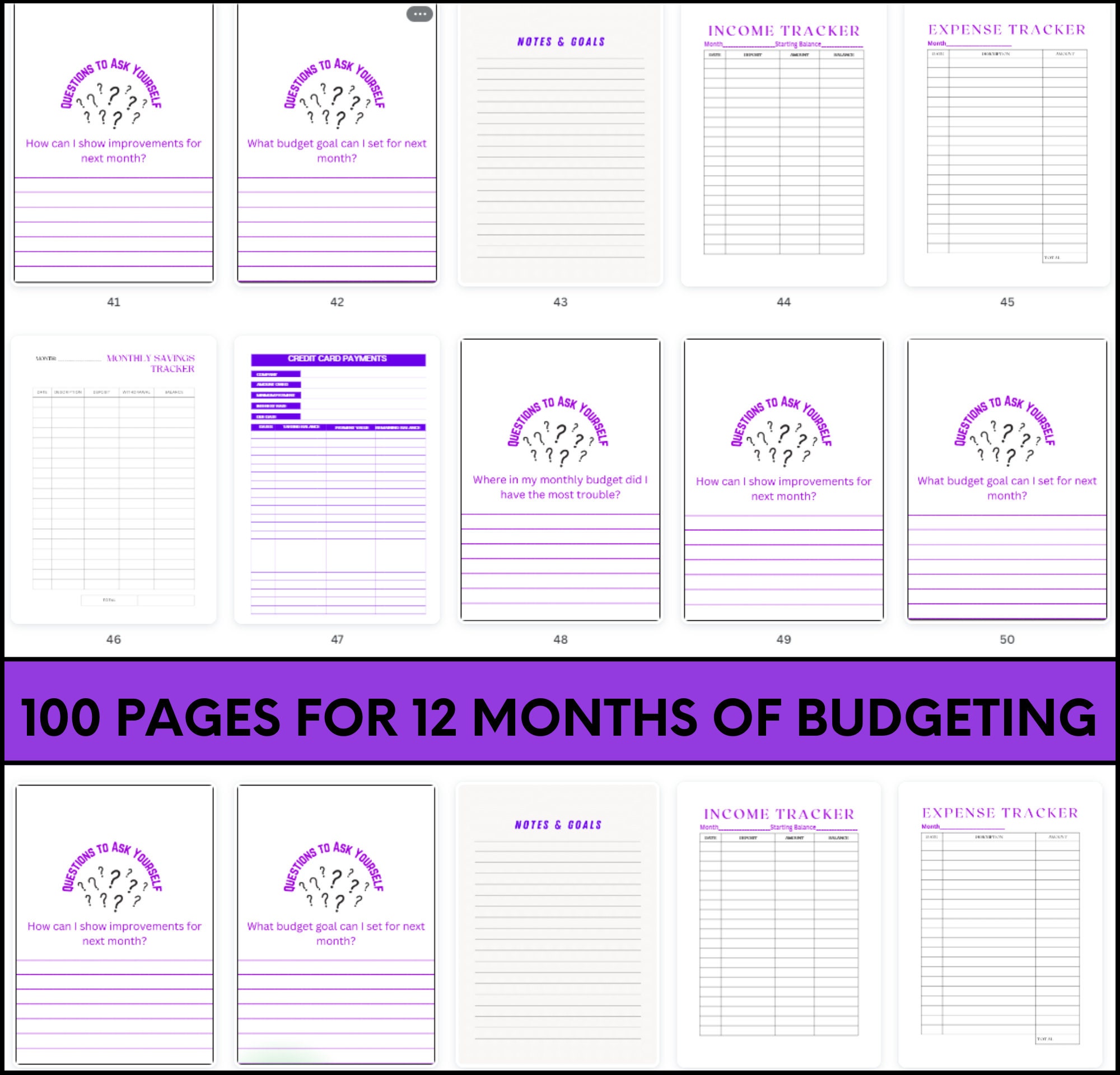 12 Month Budget Workbook Canva Editable Template for Rebranding ...