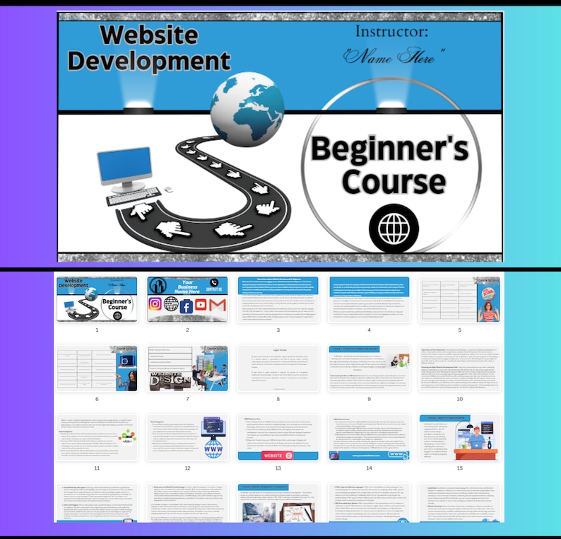 Website Development Course for Resale, Canva Pro Editable, Done for You ...
