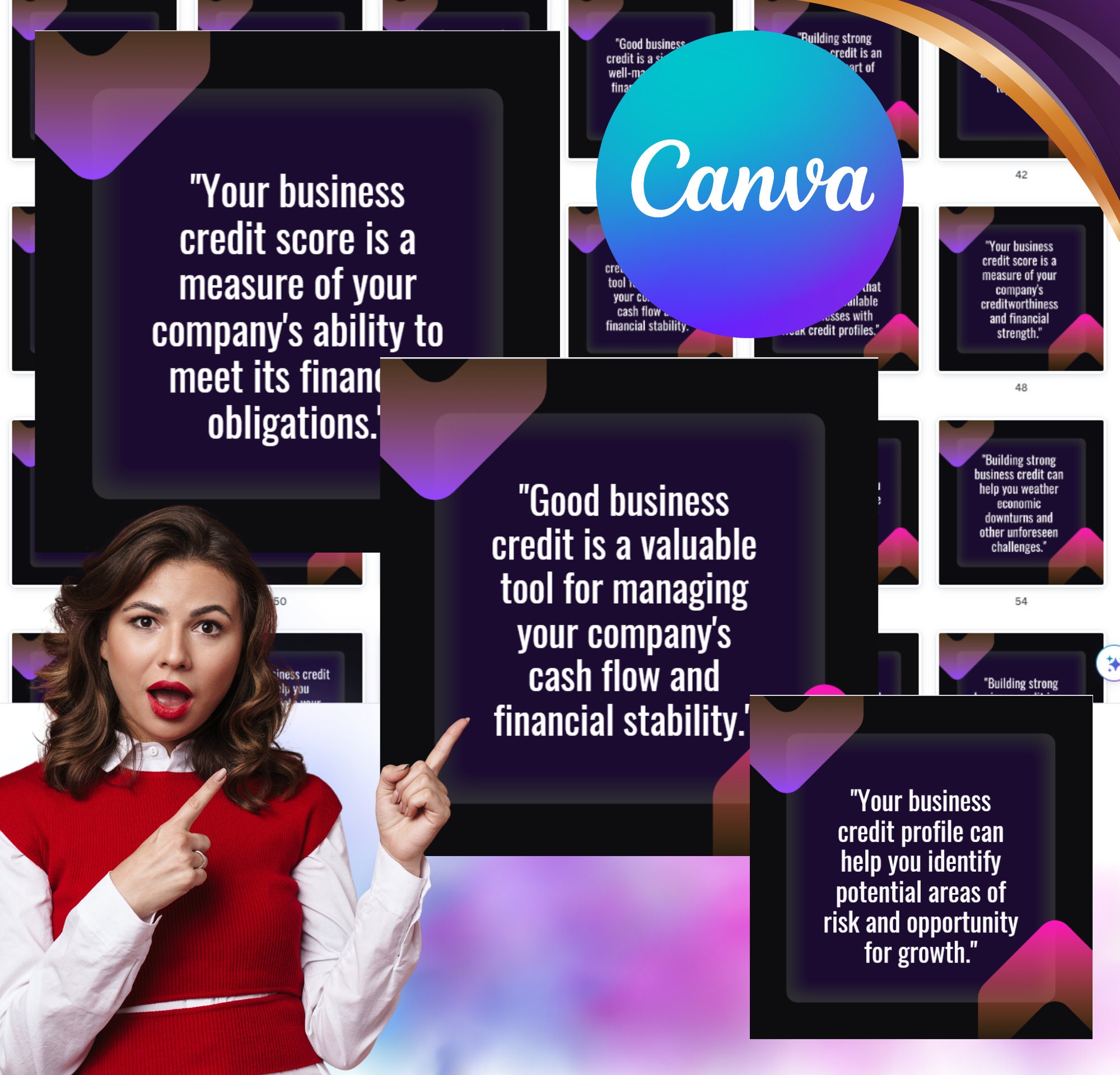 Business Credit Infographics: 100 Canva Templates With Resale Rights ...