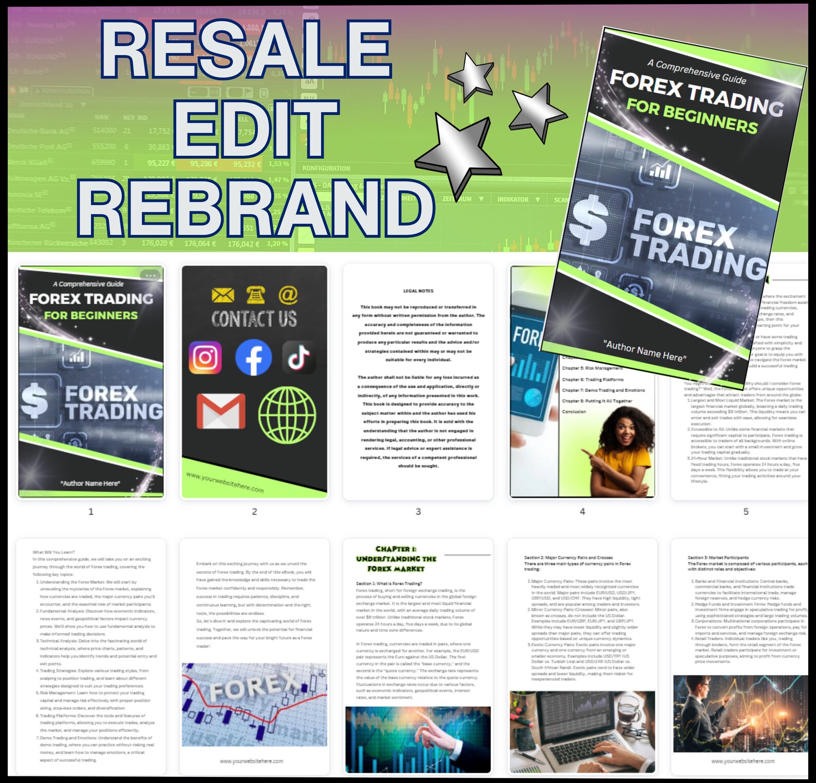 PLR Forex Trading Course With Ebook for Resale, Canva Pro Editable ...