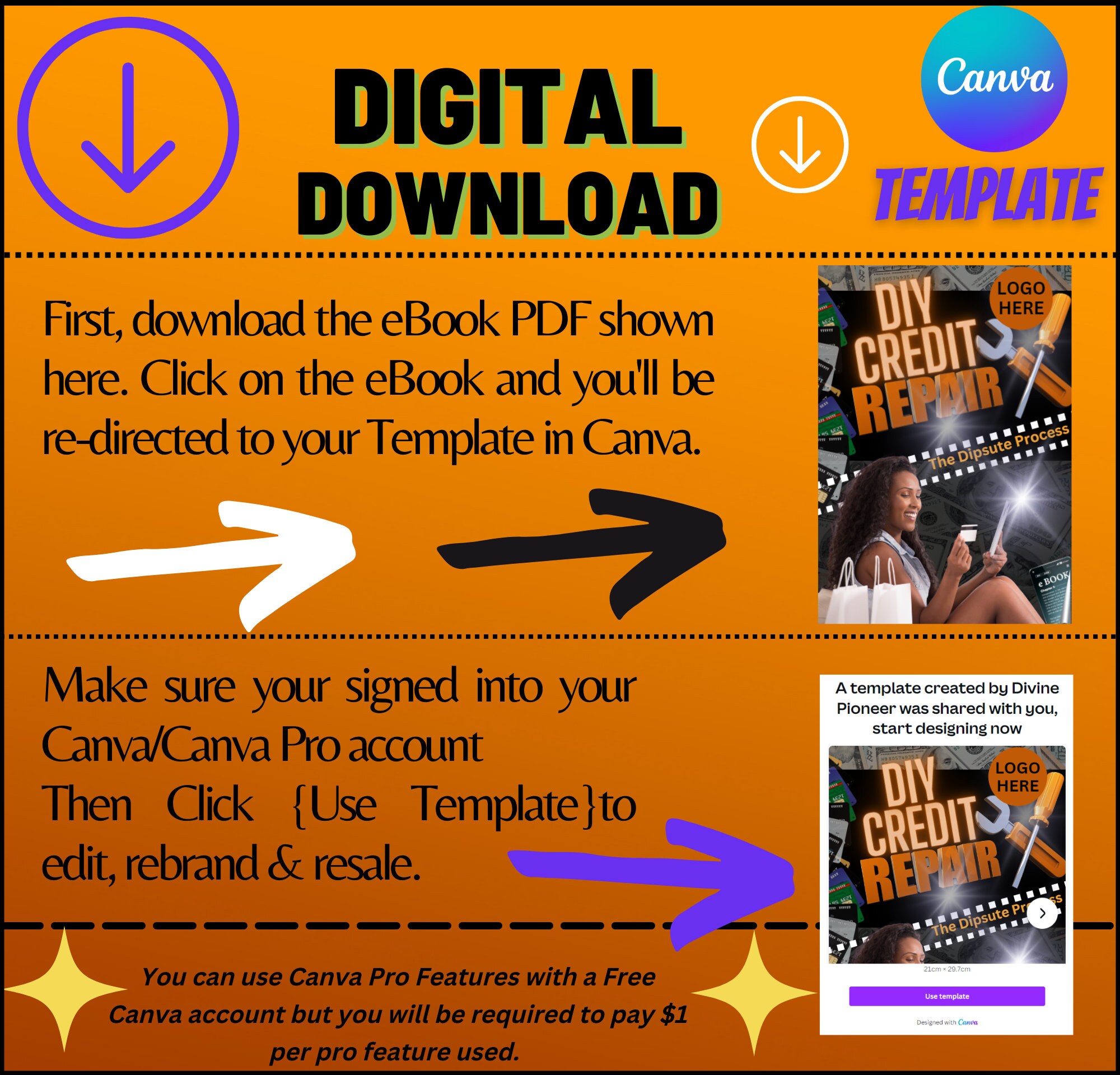 PLR Credit Repair Ebook Canva Editable DIY Credit Repair Template ...