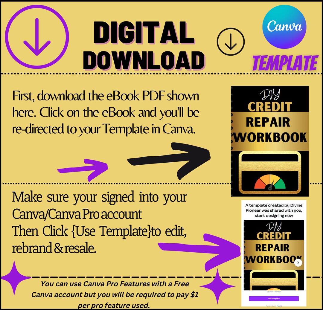 DIY Credit Repair Workbook Done for You Canva Pro Editable-for Resale ...