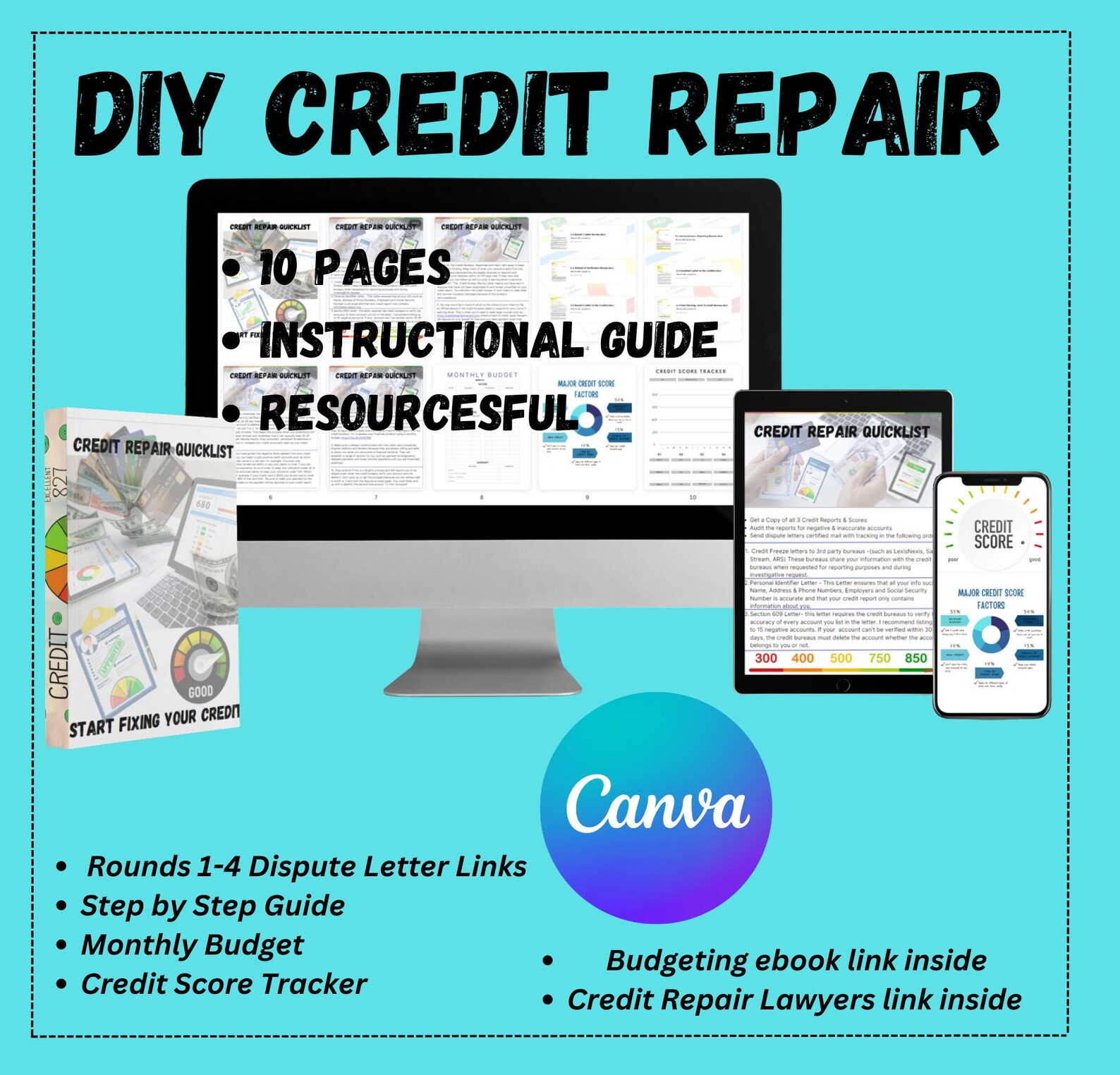 Credit Repair Guide Ebook for Resale DIY Credit Repair Quicklist ...