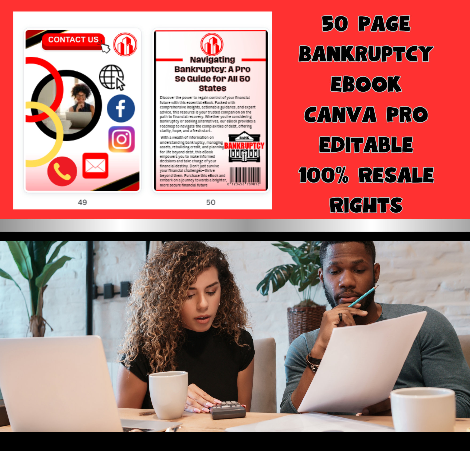 PLR Bankruptcy Ebook for Resale Canva Pro Editable Bankruptcy Pro Se ...