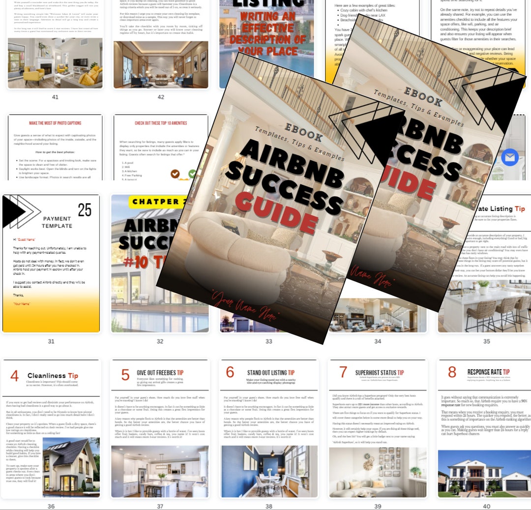 Airbnb Ebook Canva Template Editable Resale Rebrand Airbnb Success ...