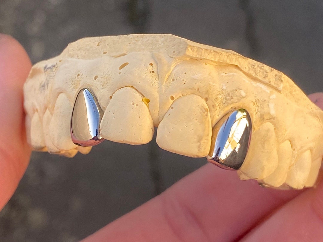 Gold Teeth Gold Plated Single Fang Grillz - Adjustable Hip Hop Tooth ...