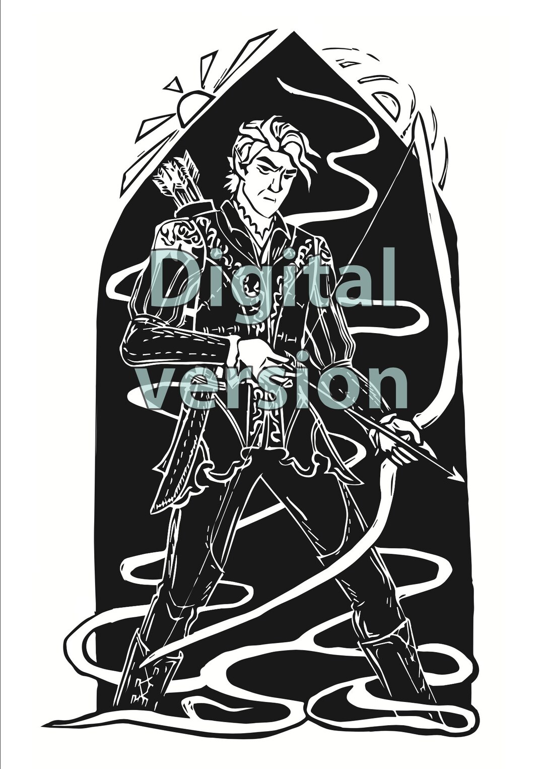 Digital Print of Astarion Linocut. Printable at Any Size! - Etsy