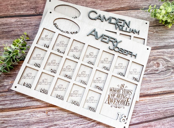 Birthday Years Birth-to-18 Photo Picture Frame | Etsy